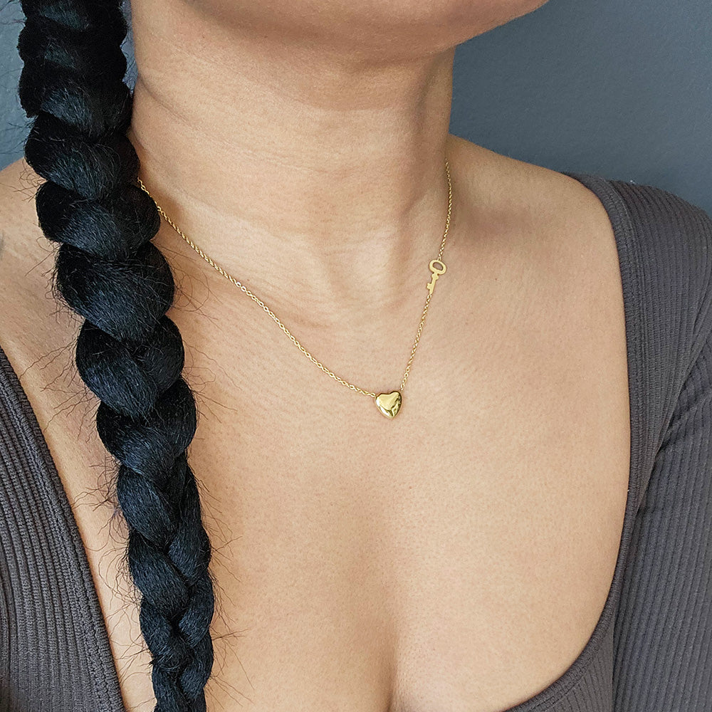 RENEE Heart & Key Necklace – Second and C